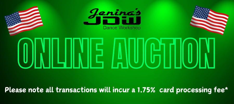 Jenina's Dance Workshop Auction 2024 Banner