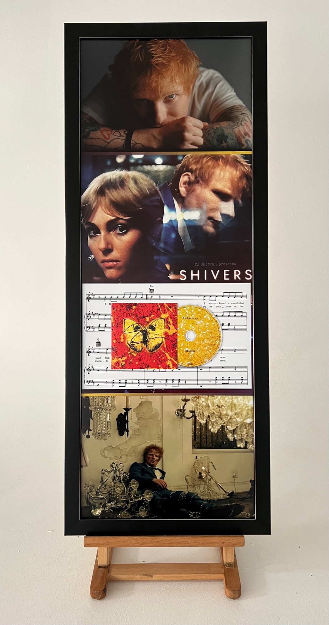 Ed Sheeran - Personally Signed Shivers CD Frame