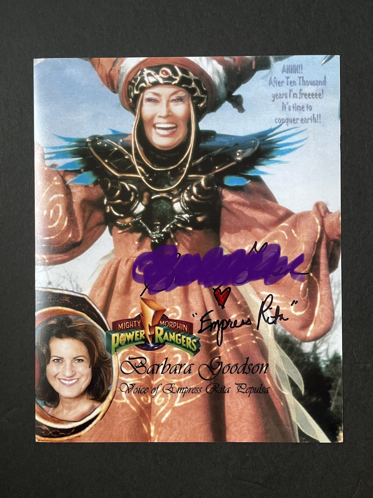 Empress Rita from Power Rangers Print signed by Barbara Goodson