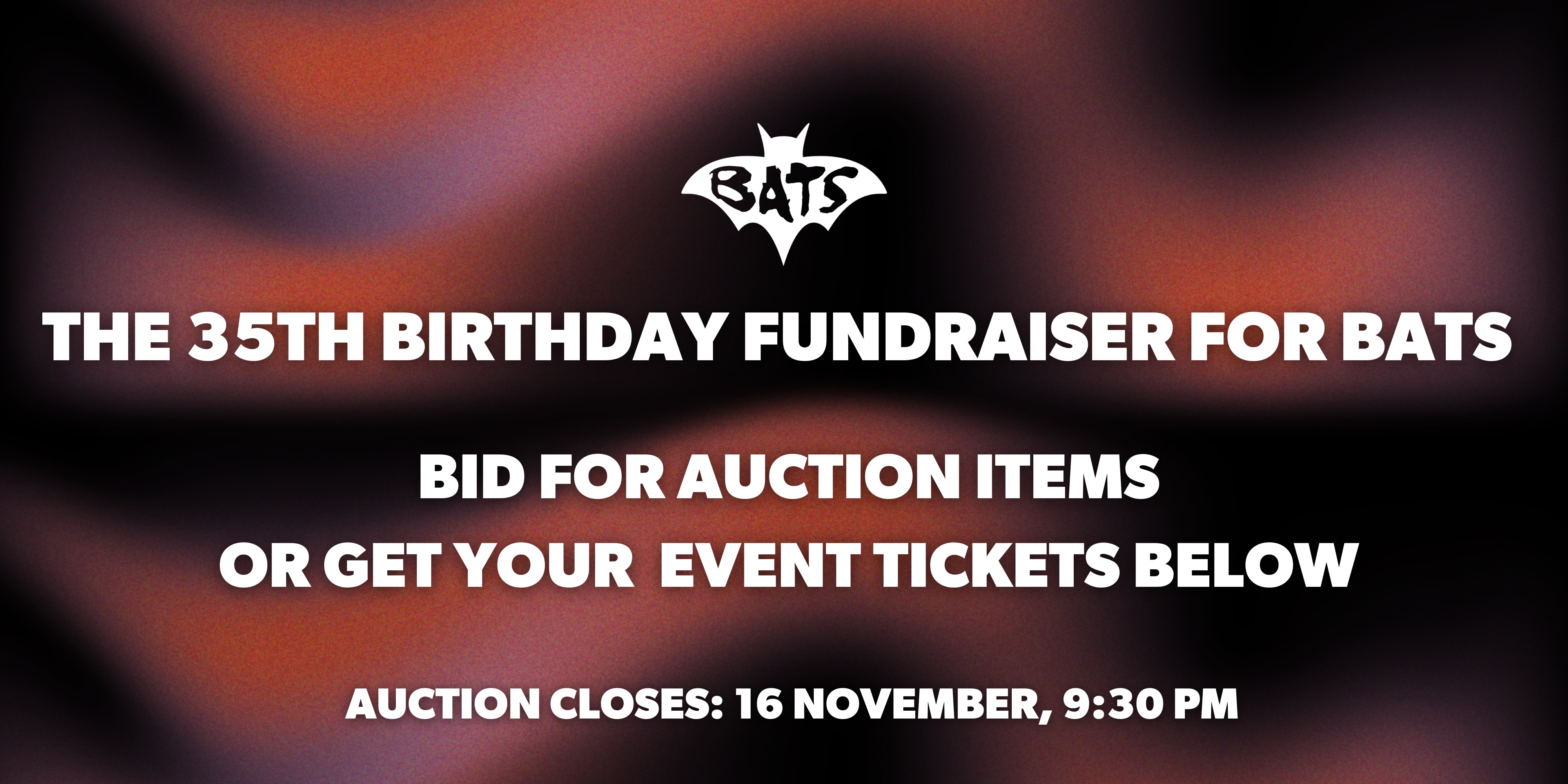 BATS Turns 35 Fundraiser Banner