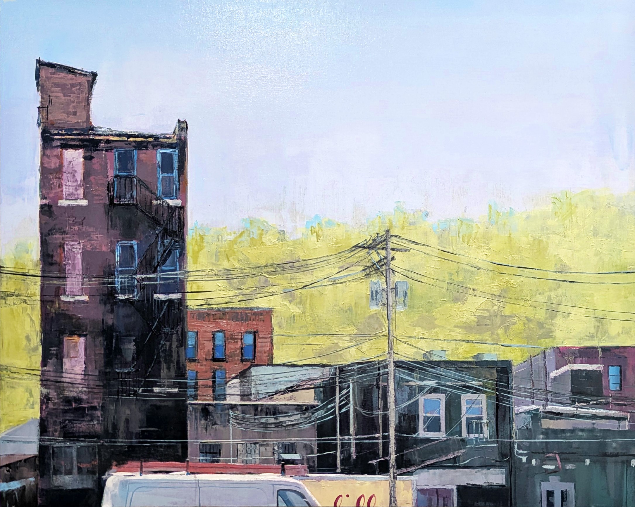 Annie Heisey, The Strip, 2024, Oil on panel, 24 x 30