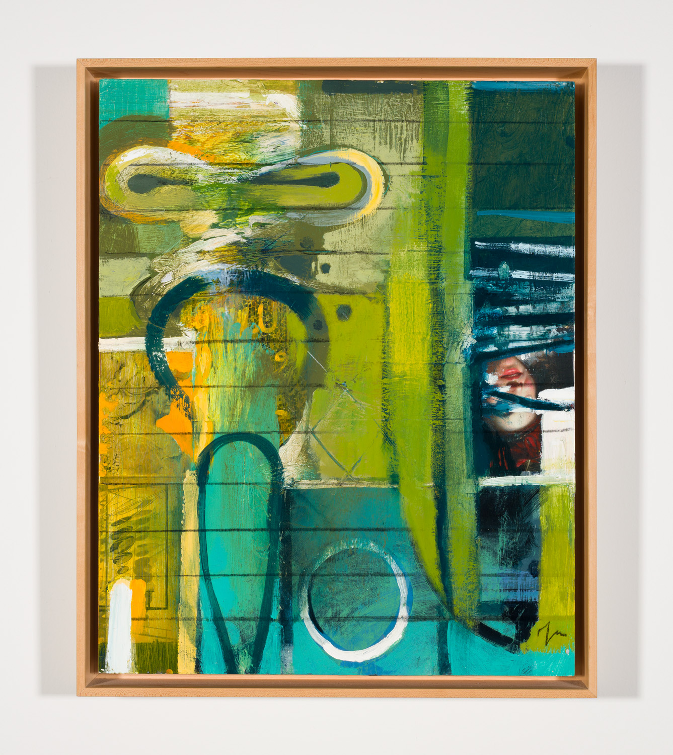 Chuck Olson, Green Harem, 2013, Acrylic on panel, 16 x 20