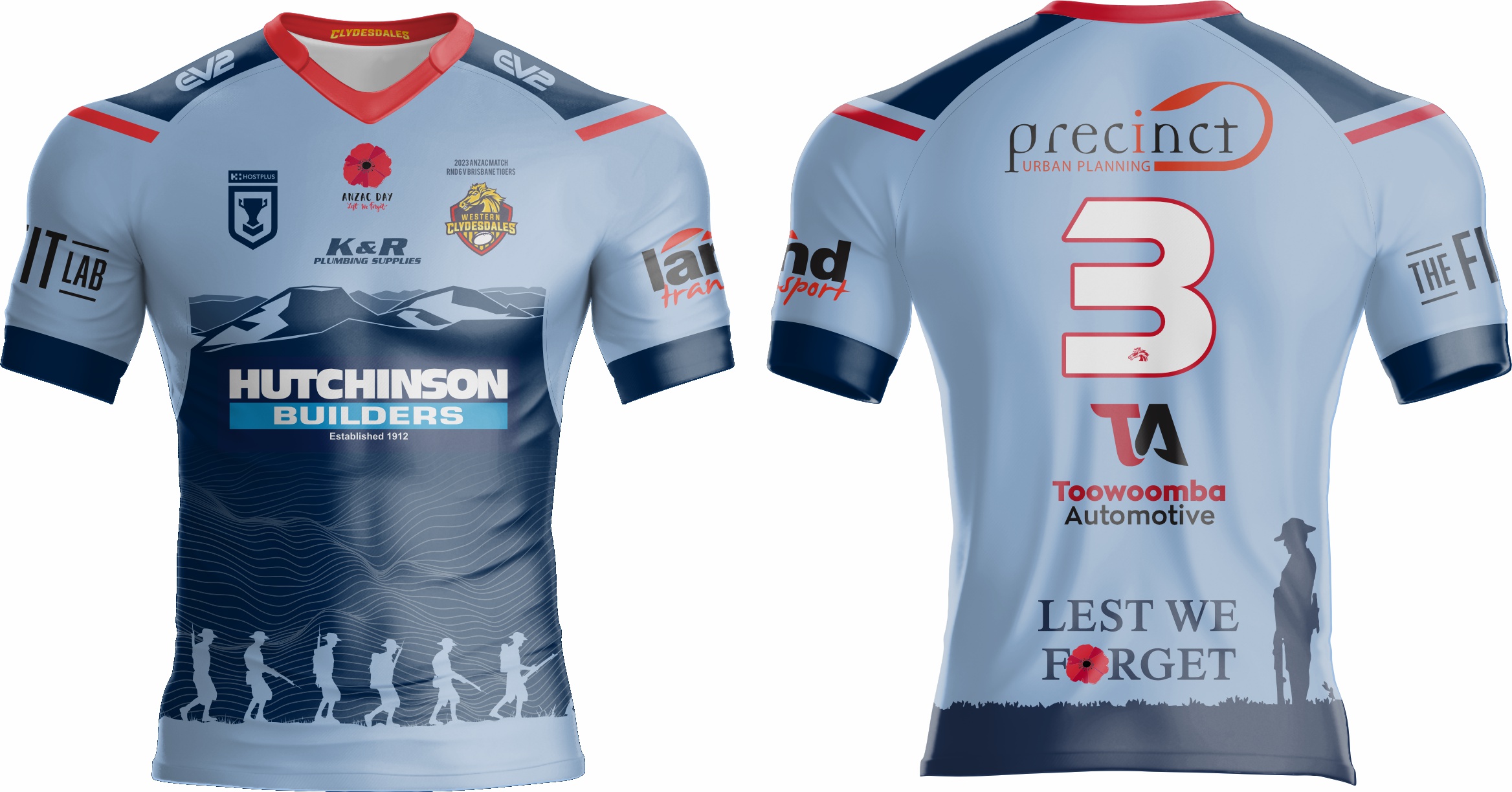 Western Clydesdales ANZAC Playing Jersey - No. 3