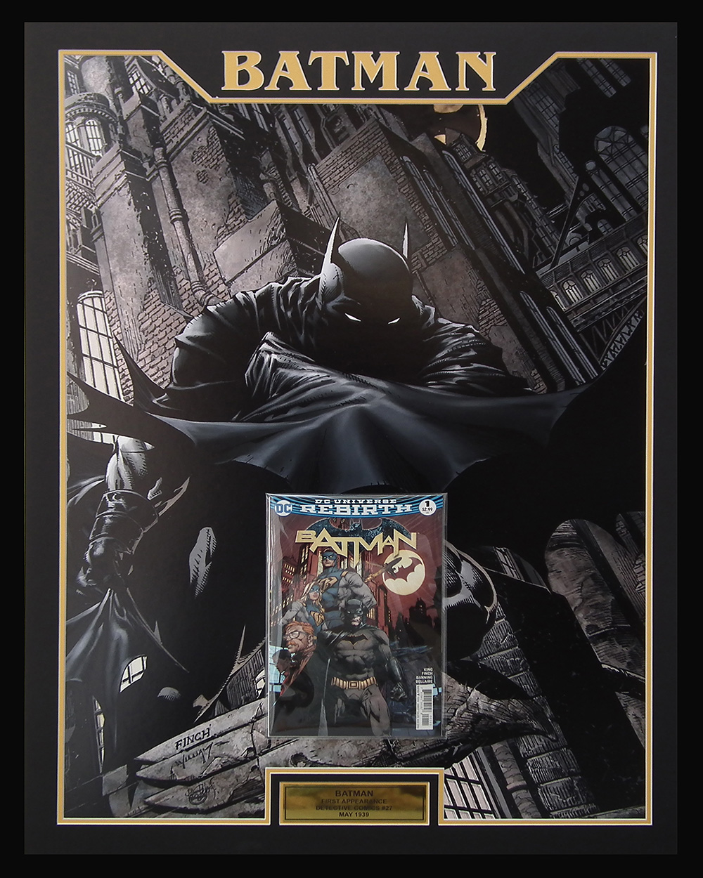 Framed Collectable Batman Comic Poster and #1 Comic
