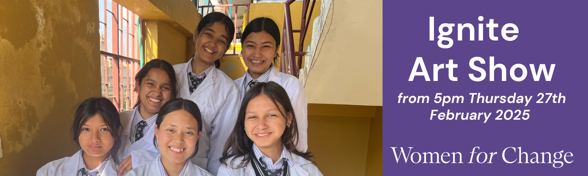 Women for Change IGNITE Art Show 2025 Banner